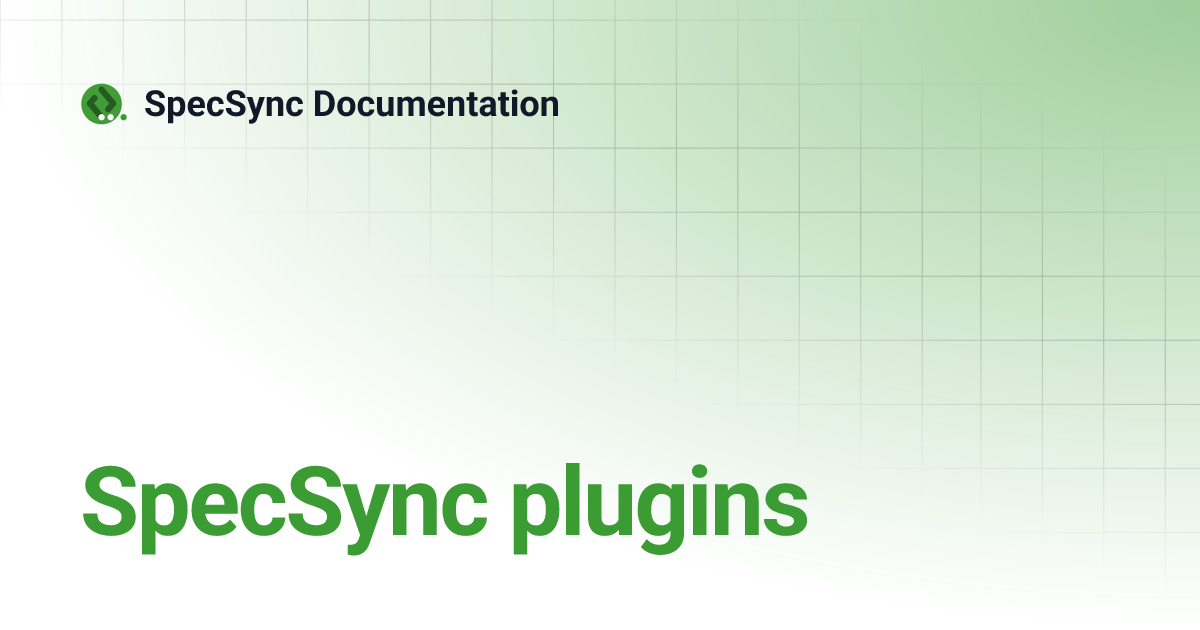SpecSync plugins | SpecSync Documentation