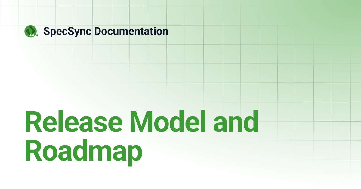 Release Model and Roadmap | SpecSync Documentation