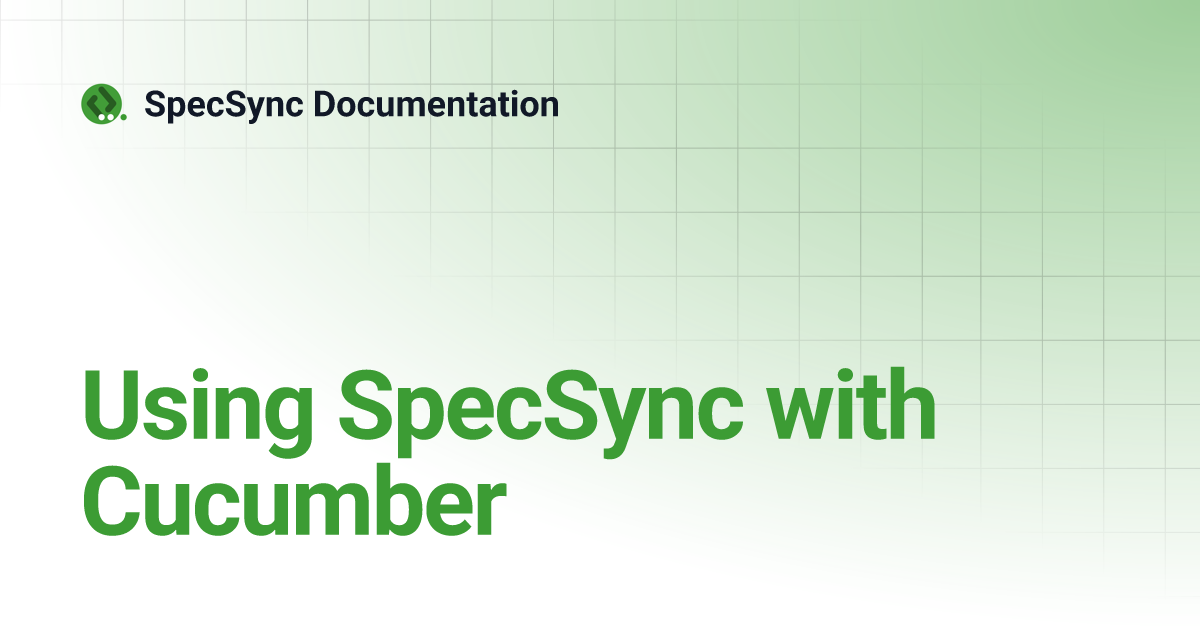 Using Specsync With Cucumber Specsync Documentation