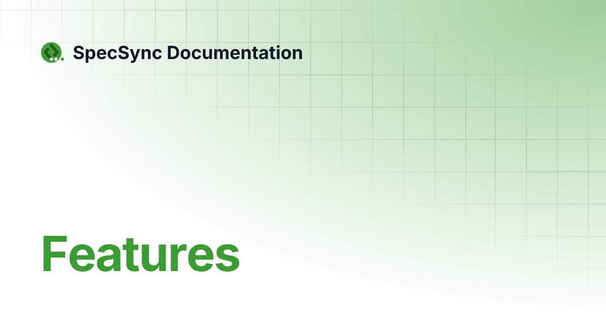 Features | Jira | SpecSync Documentation