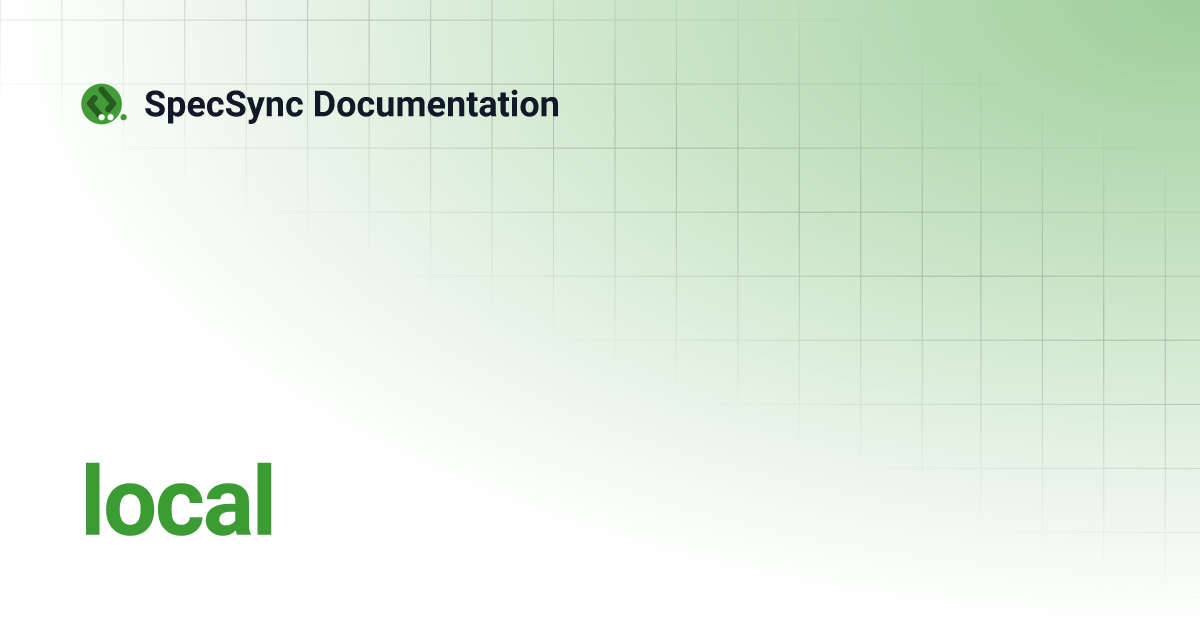 Local Specsync Documentation