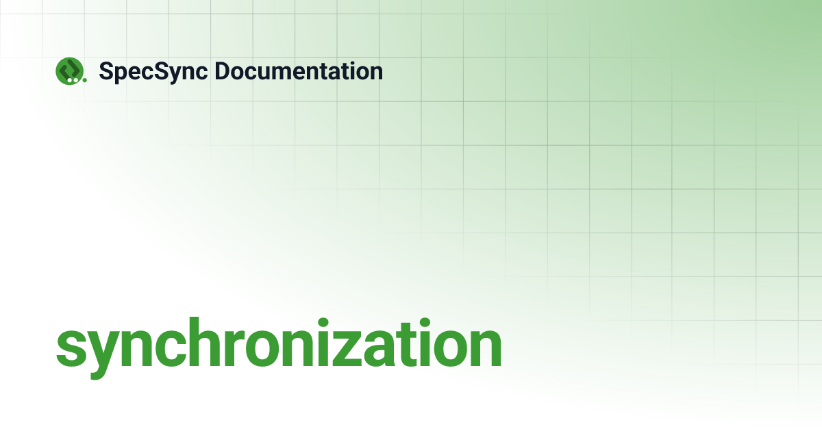 synchronization | SpecSync Documentation