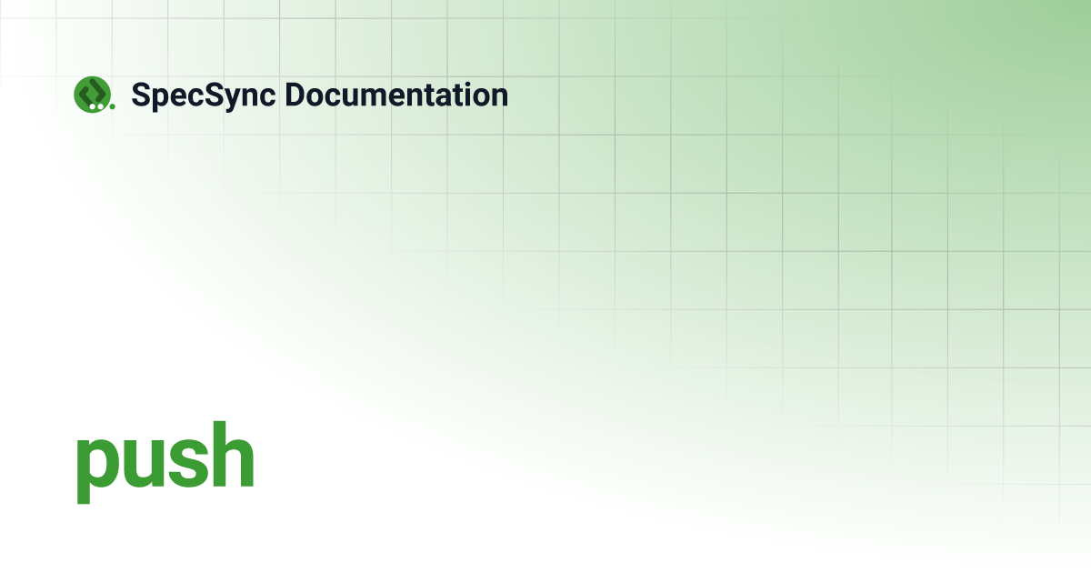 Push Specsync Documentation